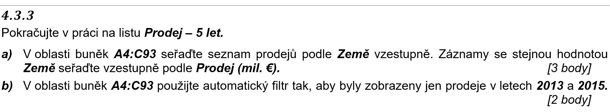 Ukázkové testové úlohy a cvičné testy